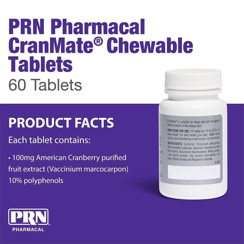 Buy Cranmate 60 Chewable Tablets for dogs and cats online