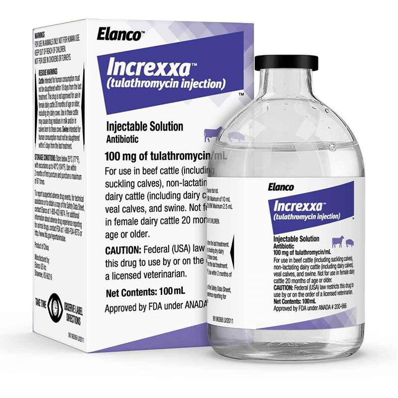 Increxxa (Tulathromycin) 100 mg/ml Injectable Solution Antibiotic for ...