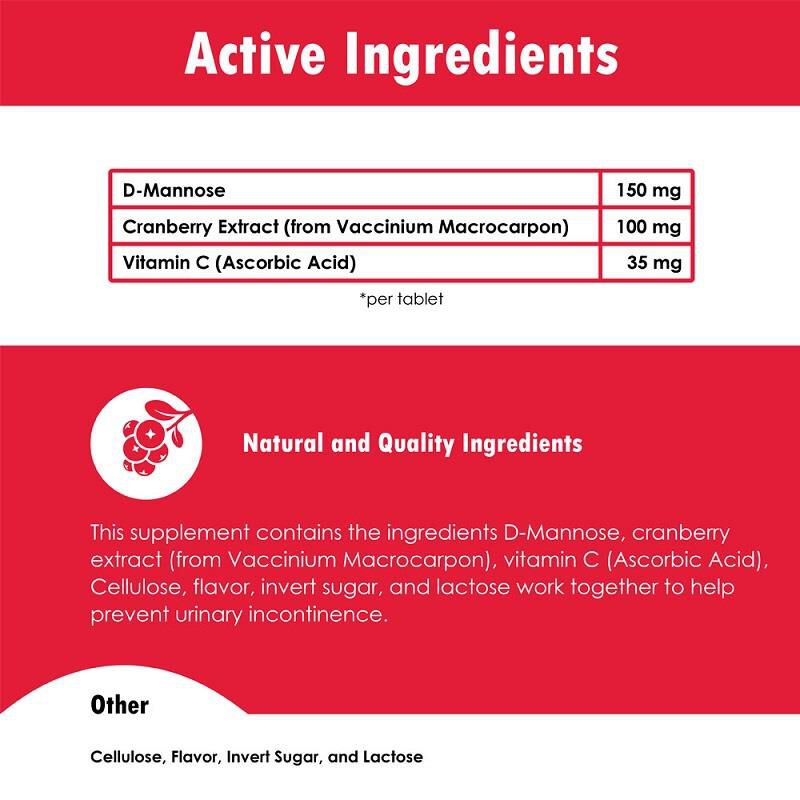 Cranberry D-Mannose Urinary Tract Support for Dogs and Cats, 60 ...