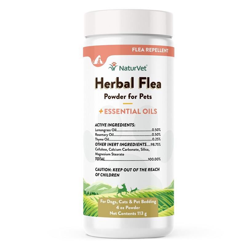NaturVet Herbal Flea Powder 4 Oz for dogs and cats at lowest price