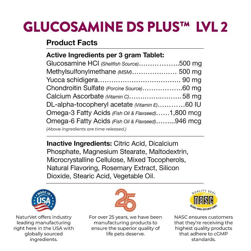 Order NaturVet Glucosamine DS Plus Level 2, 60 Tabs at best