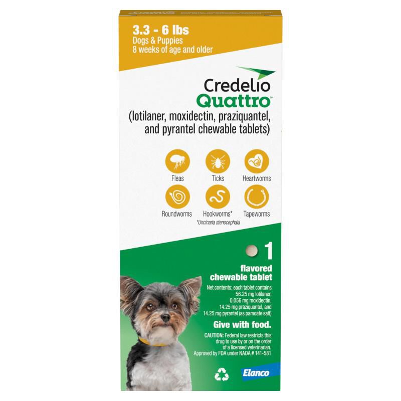 Credelio Quattro Flavored Chewable Tablet for Dogs & Puppies