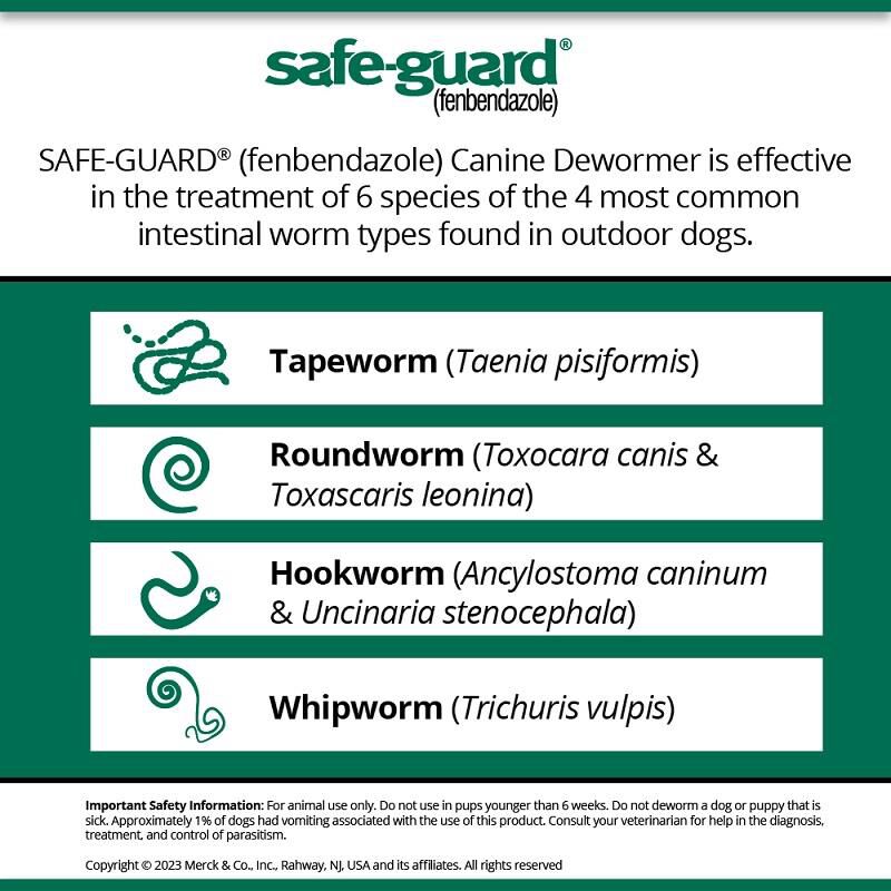 Safe-Guard Canine Dewormer (Fenbendazole) - Prevention Heartworm in Dogs