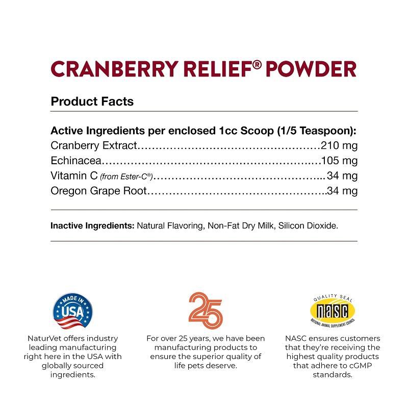Buy NaturVet Cranberry Relief Powder 50 Gm for dogs and cats