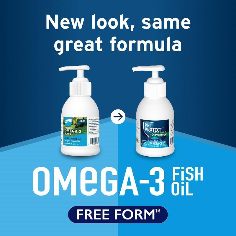 Pet Protect Omega-3 Free Form Liquid for Small Dogs and Cats, 4 oz