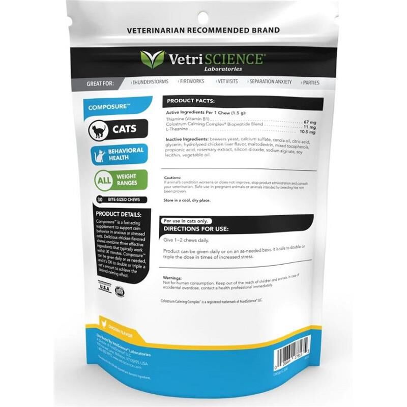 Vetri-Science Composure 30 Bite-Sized Chews for cats buy now