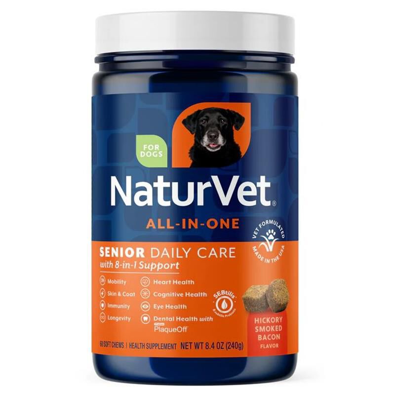 NaturVet Senior Dog Daily Care All-In-One Supplement with 8-in-1 ...