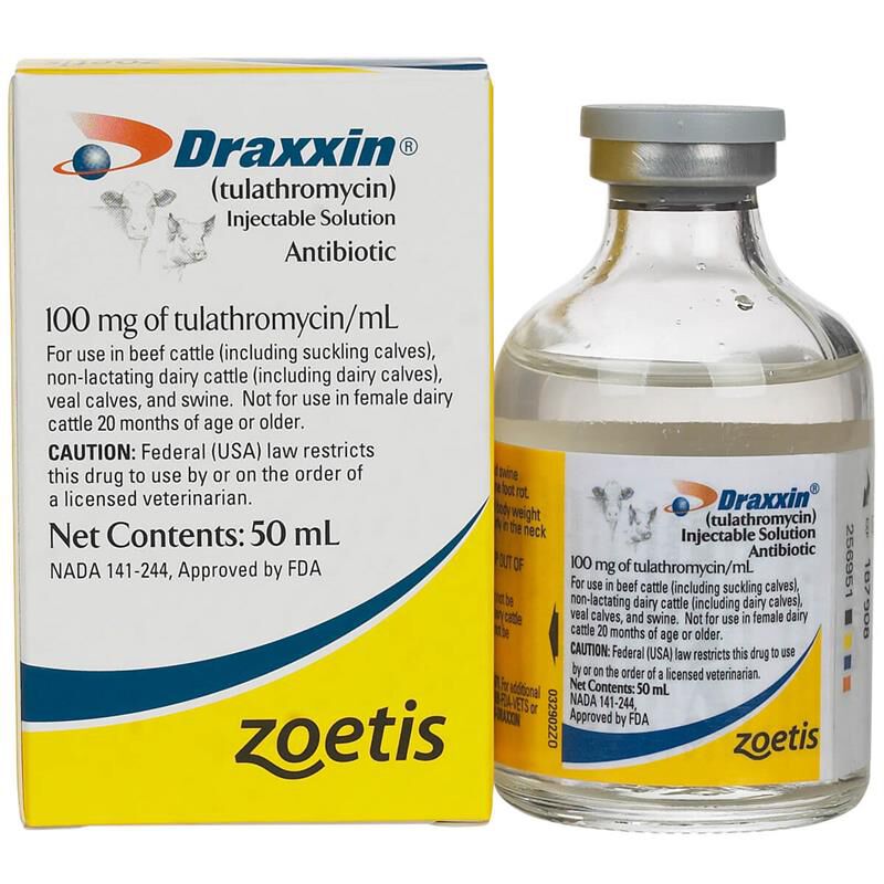 Draxxin Antibiotic for Cattle: 50 ml, 100 ml, 250 ml, 500 ml Draxxin Antibiotic for Cattle: 50 ml, 100 ml, 250 ml, 500 ml