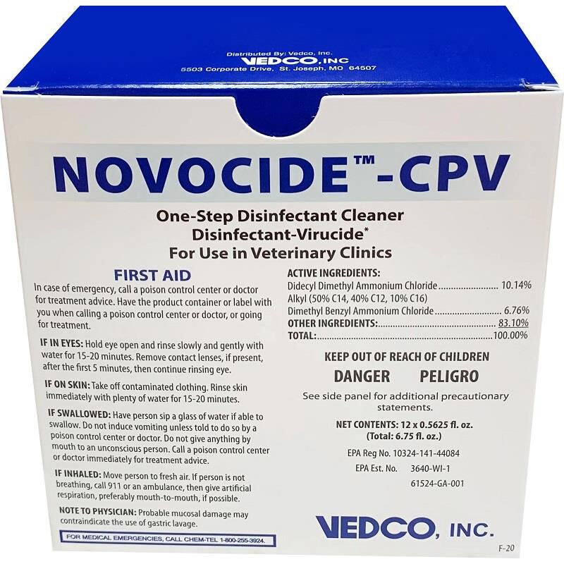 Novocide-CPV One Step Disinfectant Cleaner, 1/2 oz Packet (Box of 12 ...