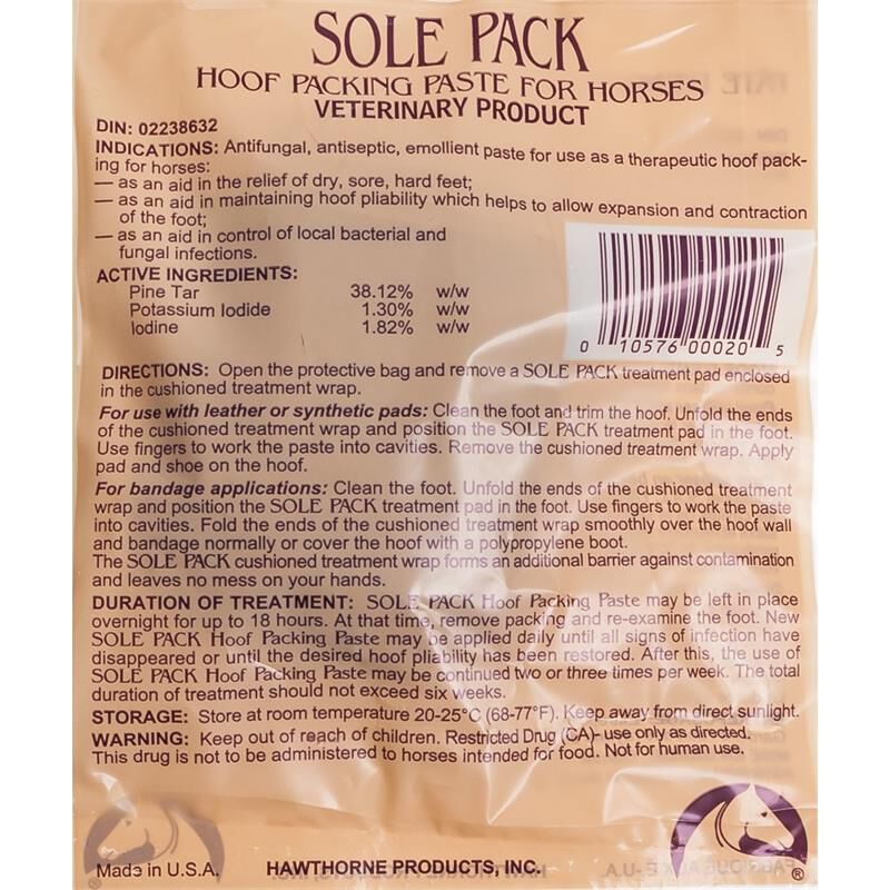 Sole Pack Hoof Packing Paste for Horses 2 Oz | Equine Supplies