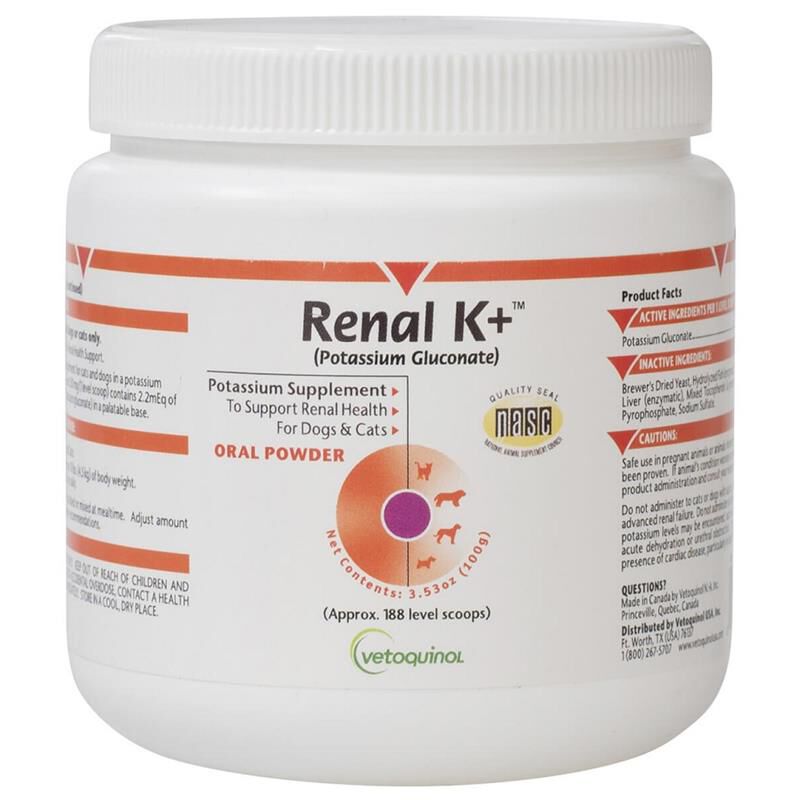 Renal K+ Potassium Gluconate Powder 100 g for dogs and cats