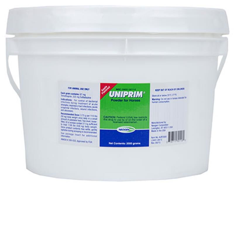 Apple Uniprim Powder 2000 Gm EZ Pail 53 doses for horses