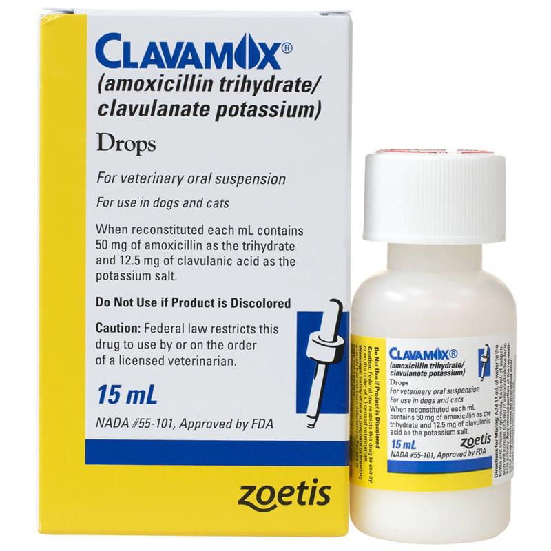 Clavamox Oral Drops 62.5 mg/ml, 15 ml | Allivet