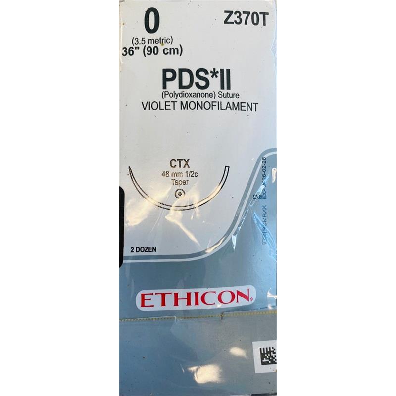 Ethicon PDS II Suture Taper Point CtX 36 Inch Size 0 Box of 24 for ...